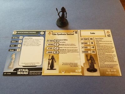 Star Wars Miniatures Virtual+Regular Card Embo/Pyke Syndicate Sentinel ...