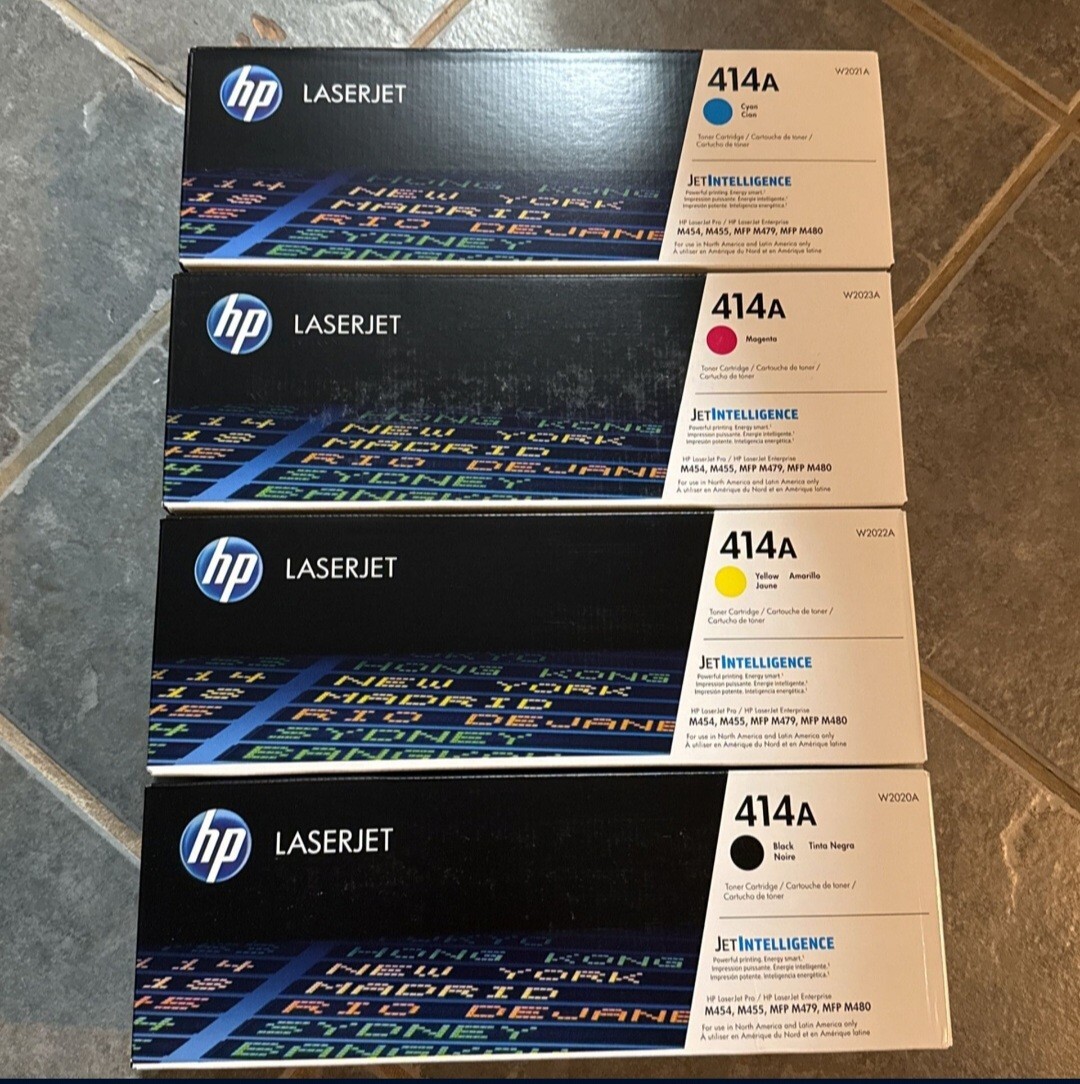 HP 414a LaserJet Toner Set genuine W2020A W2021A W2022A W2023A New In ...