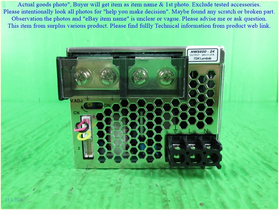 TDK-Lambda HWS600-24, NEW 24V DC power supply as photo, sn:0413, dφm2 ...