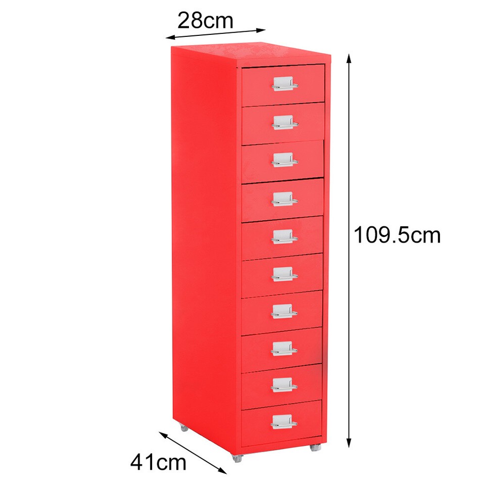 3/4/5/6/8 Drawer Mobile Office Filing Cabinet Metal File Storage Unit ...