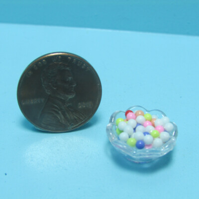 Dollhouse Miniature Candy Dish Filled with Various Colored Candy ...