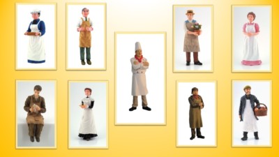 1:12 scale dolls house miniature resin dolls domestics & tradesmen ...