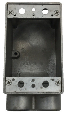 AFSS-1 RED DOT TYPE 2 1/2-INCH SHALLOW SINGLE GANG DEVICE BOX DIE CAST ...