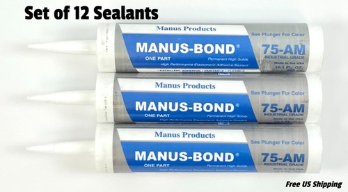 Manus Bond 75-AM White Elastomeric Adhesive Sealant 10.1 oz Set of 12 ...