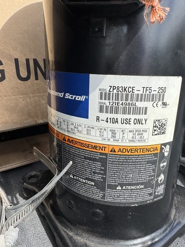 7ton Copeland Scroll Compressor 3phase 208/230v (POE OIL) R22,R407c ...