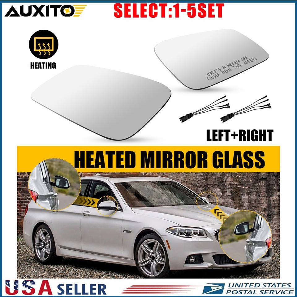 Left Right Side Mirror Glass Heated For BMW 528i 535i 550i 640i 650i ...