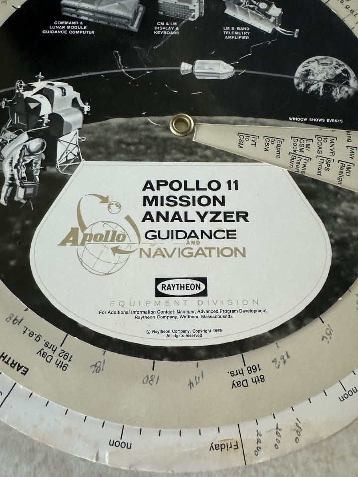 1969 NASA Raytheon Apollo 11 Mission Analyzer Guidance Navigation ...