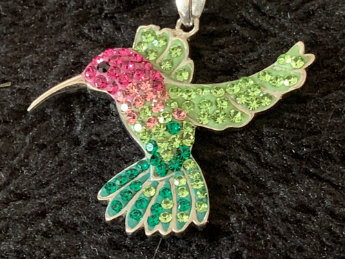 Bling Bijoux BB Sterling Silver Hummingbird Pendant Necklace Colorful ...