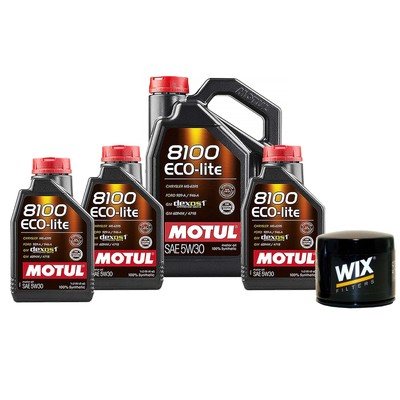 8L Motul 8100 ECO-LITE 5W30 Wix Filter Motor Oil Change Kit For Sierra ...