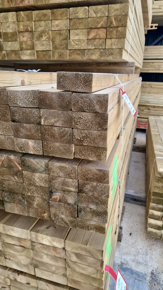 4 x 2 C24 Timber Joist Pressure Treated Dried 3.6M l Various Packs Free ...