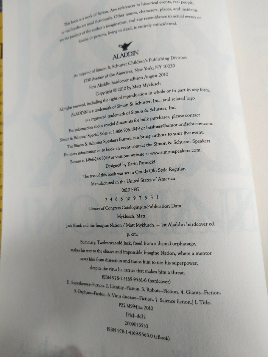 Jack Blank Und Die Imagine Nation A Book By Any Other Name… | Matt