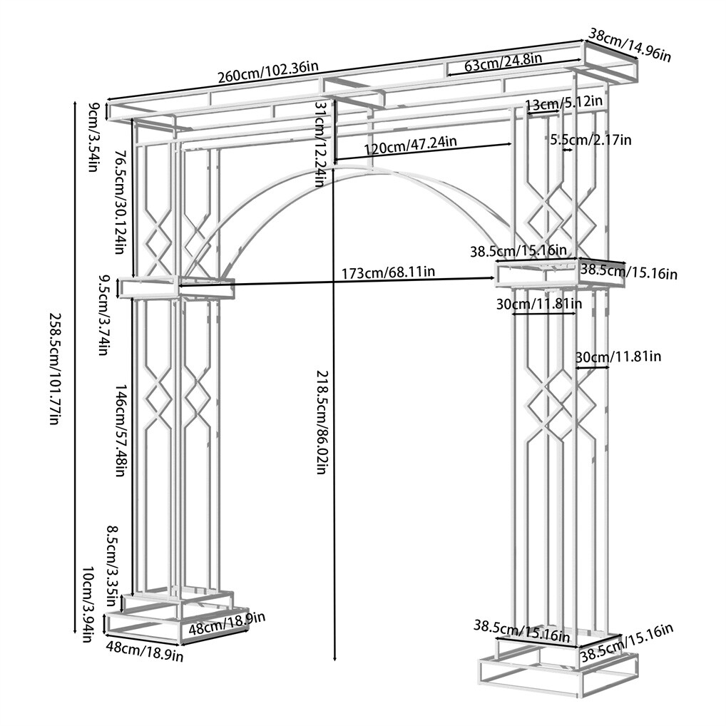 Extra LargeWhite Wedding Archway Stand Celebration Ceremony Backdrop ...