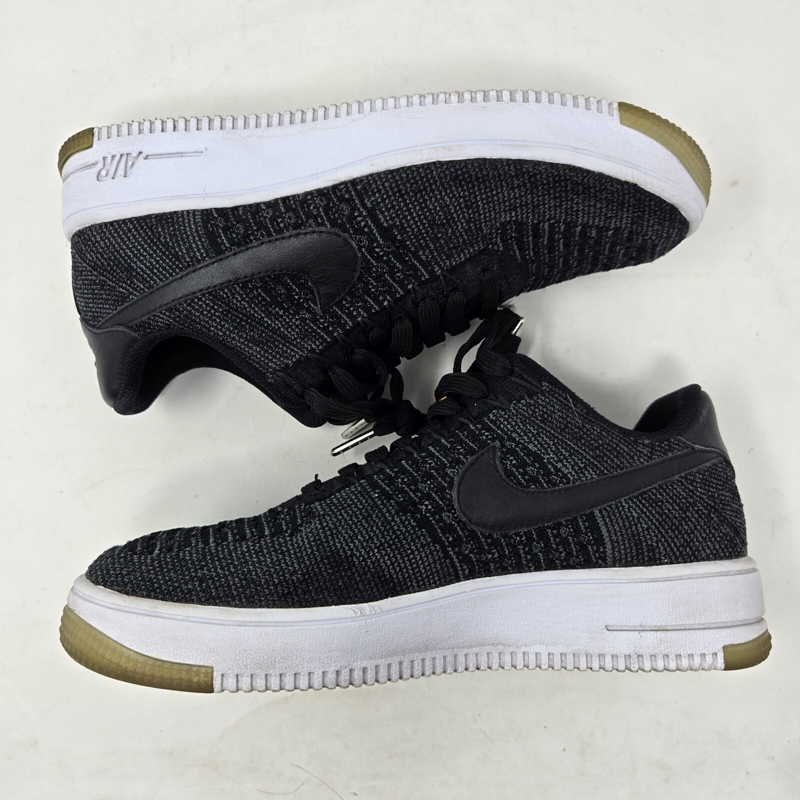 Nike Air Force 1 AF1 Flyknit Black Anthracite White 820256-001 Womens 8 ...