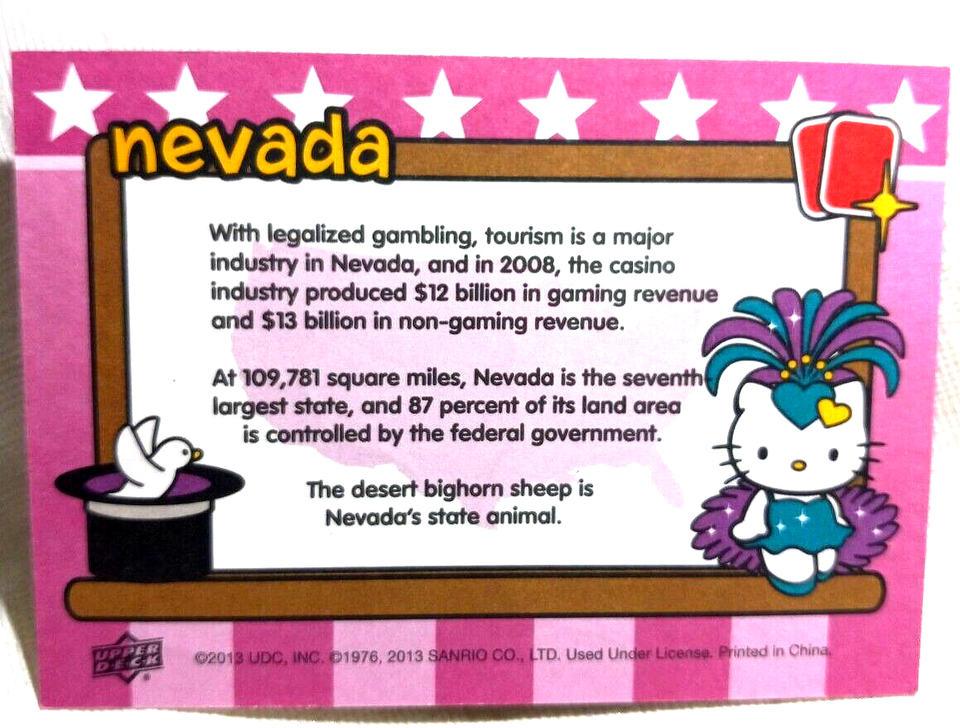 Hello Kitty America The Beautiful U.S.A. State Sticker Trading Card ~ NEVADA ~ | eBay