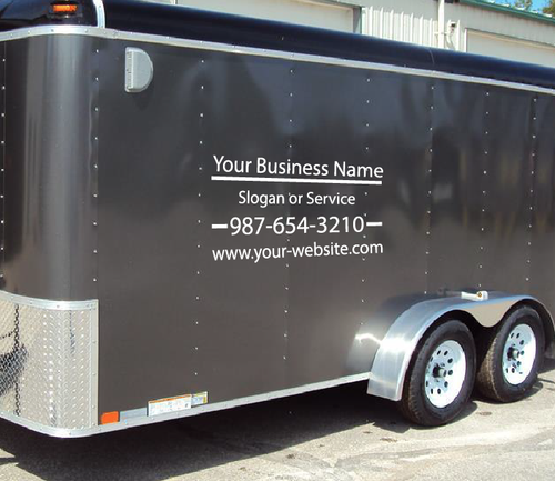 2 pack Custom Business Name Enclosed Trailer Car Sign Lettering Decal ...