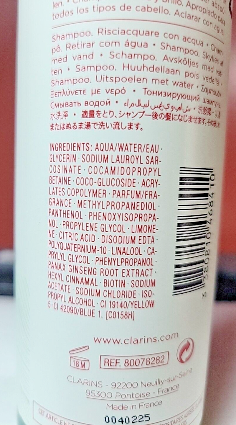 CLARINS invigorating shine shampoo with ginseng full size 10.1 New 3380810468410| eBay