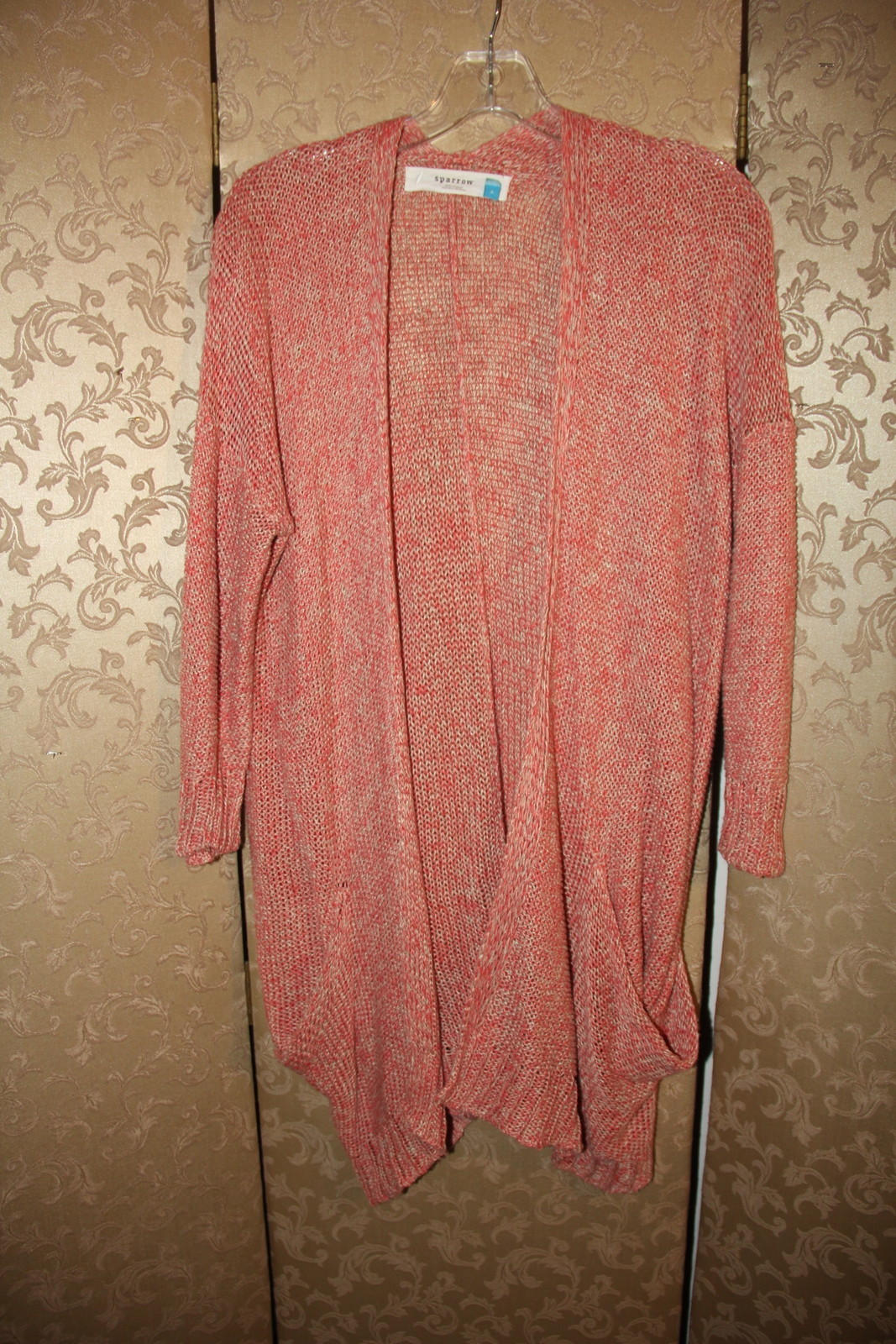 Anthropologie Sparrow Coral Salmon Ivory Marled Long … - Gem