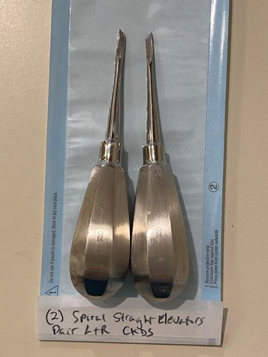 PAIR L/R DENTAL ORAL SURGERY EXTRACTION STRAIGHT SPIRAL ELEVATORS CKDS ...