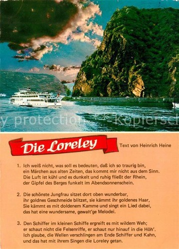 73004320 Gedicht auf AK Heinrich Heine Die Loreley | eBay.de