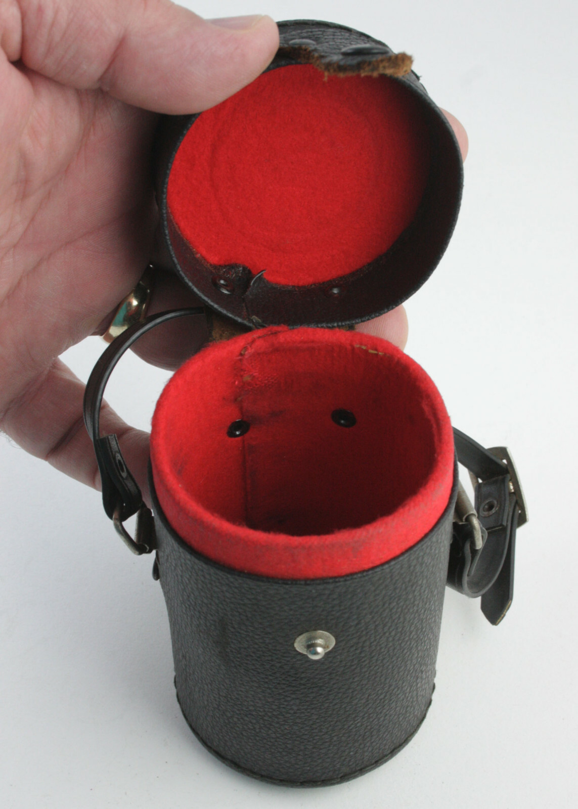 Small Hard Lens Case w/Strap 3-5/8" H x 2-1/8" Diameter Inside Measure ...