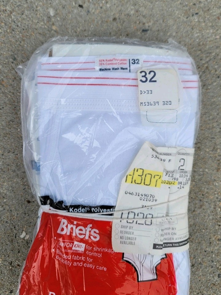 Lot Of 2 Vintage Sears Mens White Briefs Underwear Packs Of 3 Sz 32 ...