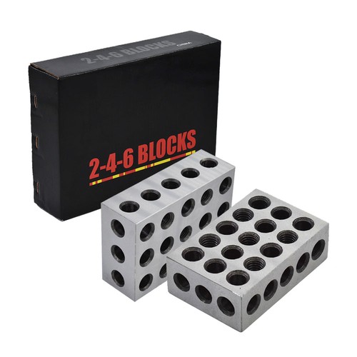 1 Matched Pair 246 blocks 23 holes.0002" 2-4-6 Blocks Machinist 2x4x6 ...