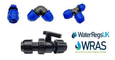 ERA MDPE 25mm Blue Water Pipe Stop Cock Full Flow Ball Valve Double ...