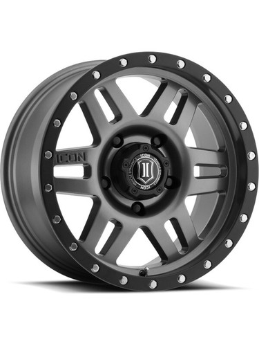 ICON Six Speed 17x8.5 5x5 -6mm Offset 4.5in BS 94mm Bore Gun Meta ...