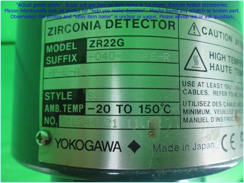 YOKOGAWA ZR22G,ZIRCONIA DETECTOR NEW MISSING BOX&Controller as in photo ...