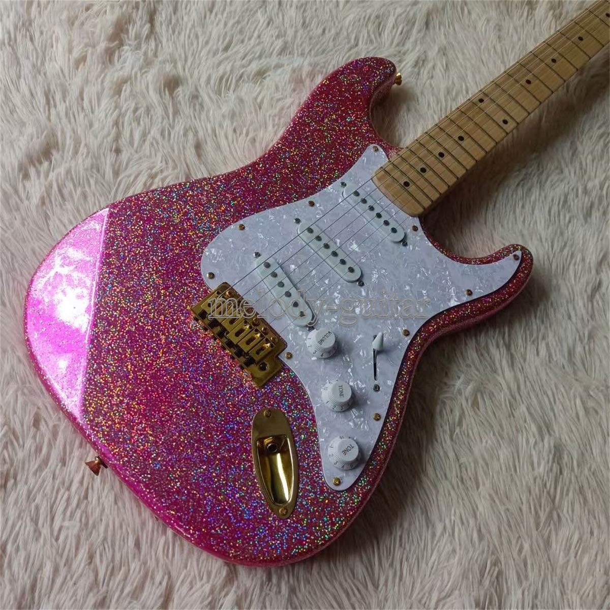 Pink Sparkle Electric Guitar