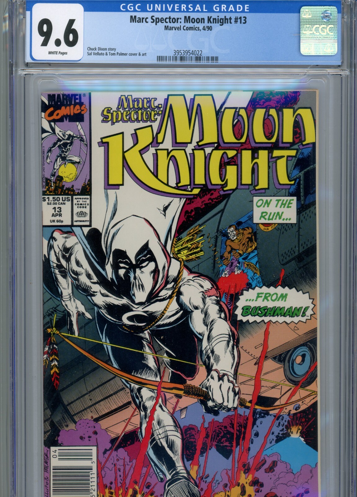 MARC SPECTOR MOON KNIGHT #13 NM 9.6 CGC WHITE PAGES PALMER COVER ...