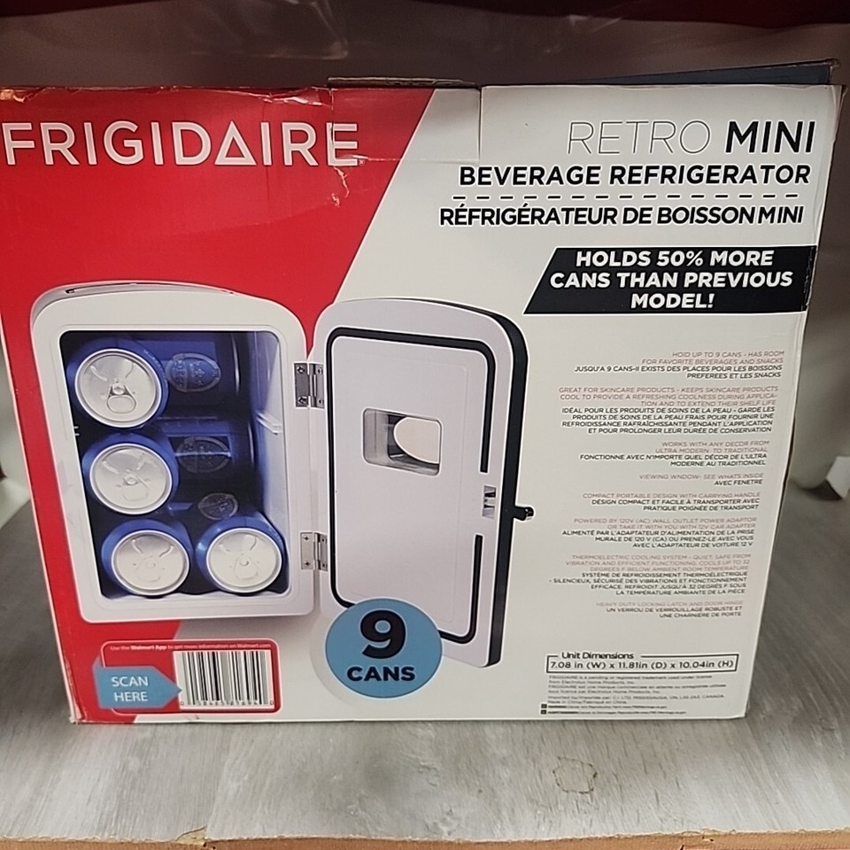 Frigidaire Portable Retro 9-Can Mini Fridge -Black EFMIS175 - Free ...