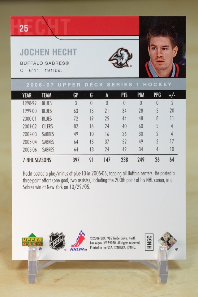 2006-07 Upper Deck Hockey Base #25 Jochen Hecht - Buffalo Sabres | eBay