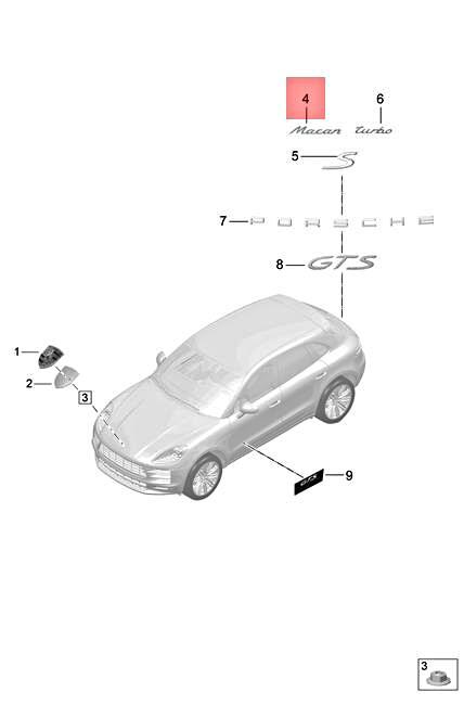 Genuine PORSCHE Macan Porsche 95B Lettering 95B853675L | eBay