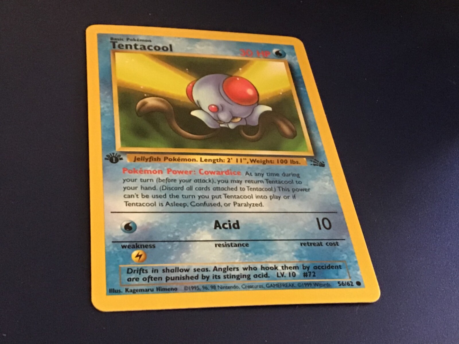 1st Edition Tentacool 56/62 Fossil Set Never Played | eBay