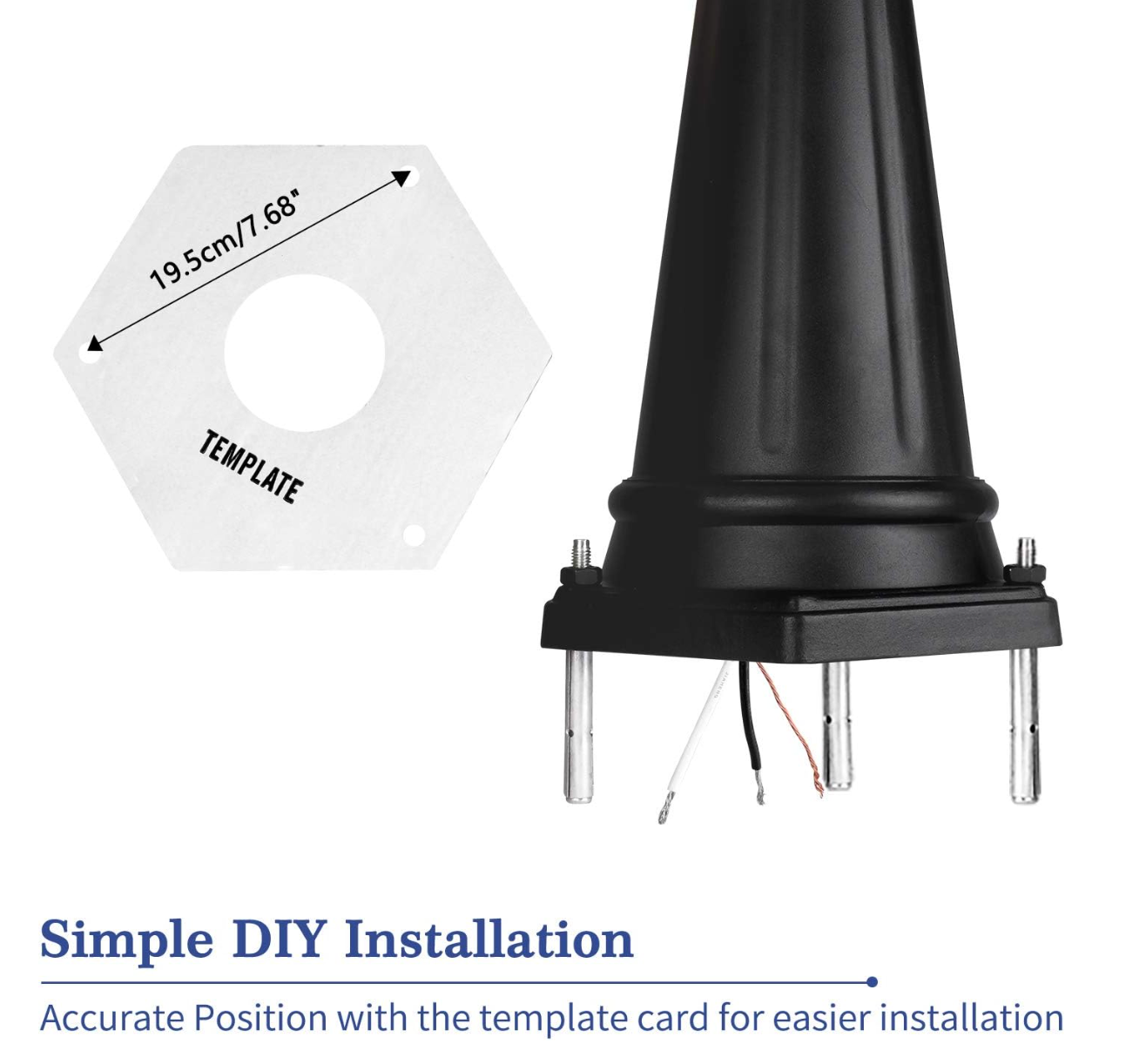 Outdoor Lamp Post 3 Head Light Yard Garden Hardwired Victorian Style ...