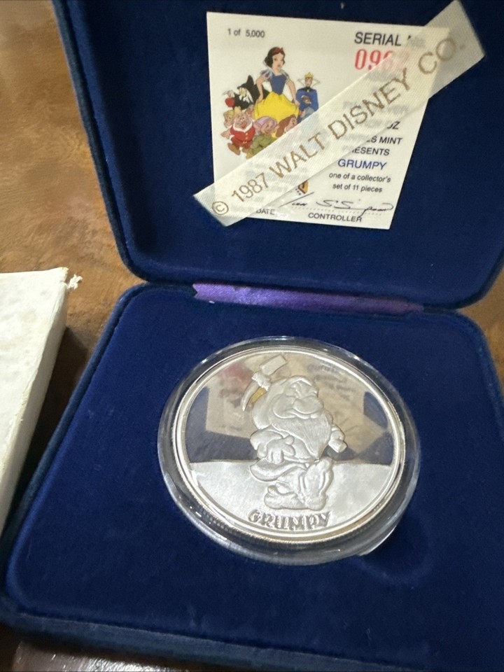 Rarities Mint Disney 5 Ounce .999 Silver Coin Grumpy (0962 of 5000) | eBay