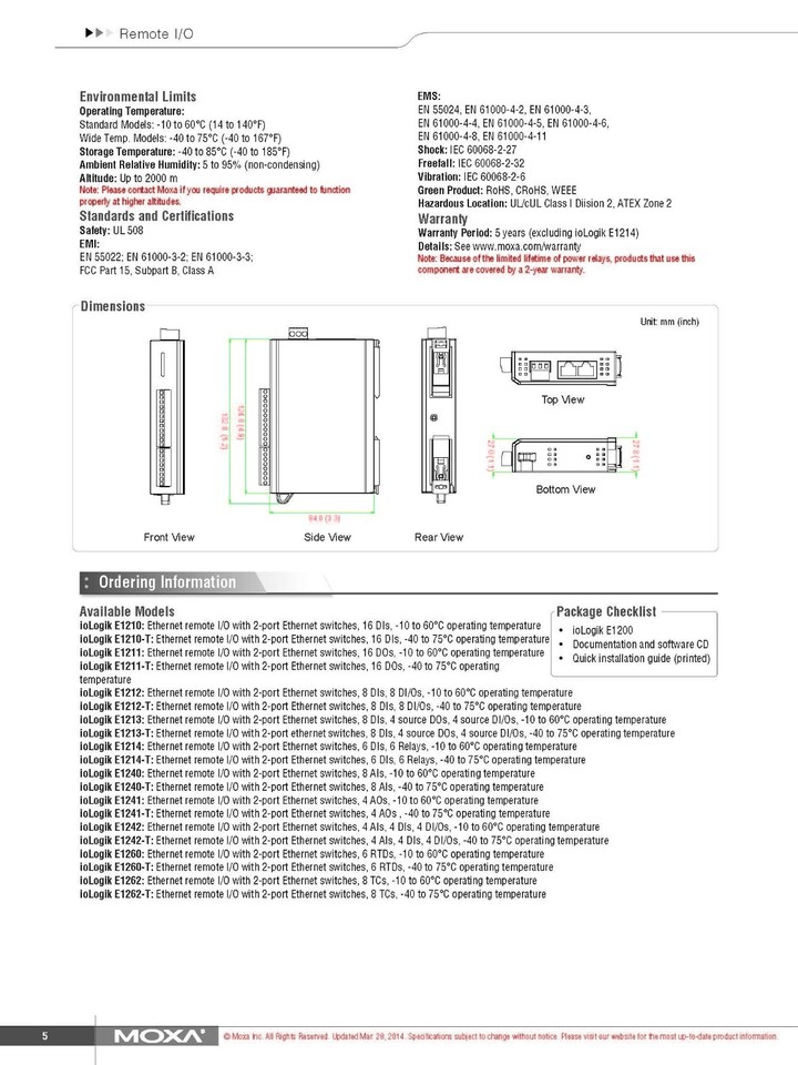 MOXA ioLogik E1212-T V1.0.4 ETHERNET REMOTE I/O | eBay