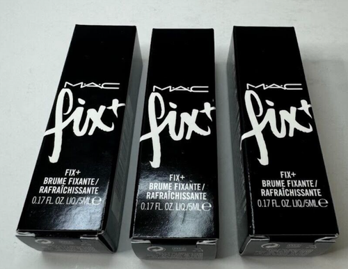 3 x MAC Fix Plus Fix+ Skin Refresher Finishing Mist Spray 0.17oz / 5mL ...