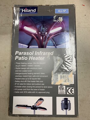 Hiland Parasol Infrared Patio Heater Folding Patio Umbrella Heat Lamp ...