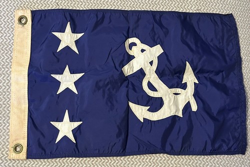 Vintage 1960s Past Commodore 3 Star Anchor Sailing Yacht Club Boat Flag ...