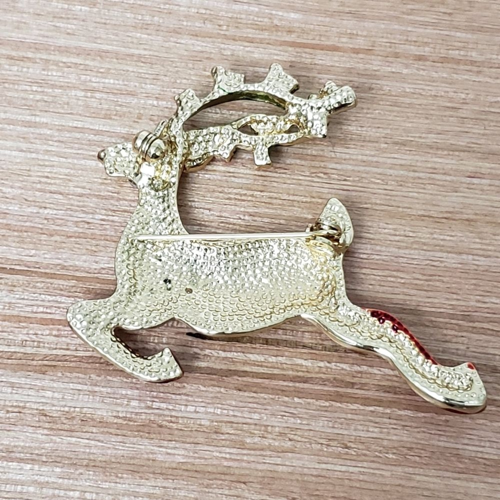 Holiday Reindeer Christmas Pin Brooch - Gem