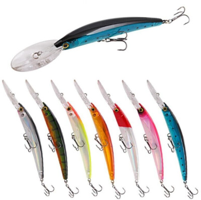 7PCS Crankbait Long Fishing Lures Deep Sinking Minnow Swimbait Bass ...