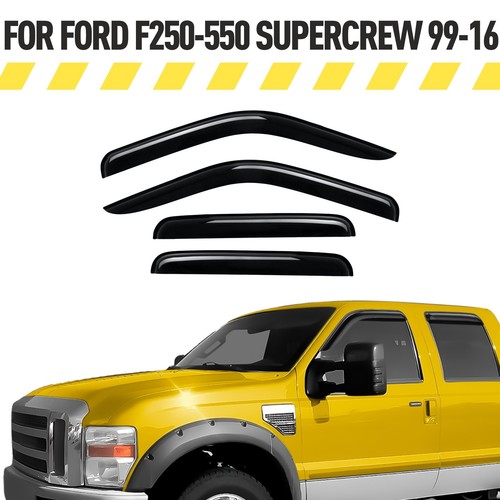 Side Window Deflectors Rain Guards for 1999-2016 Ford F-250 SuperCrew ...