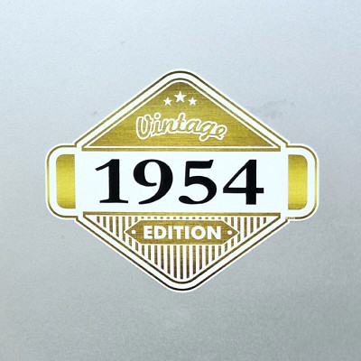 Vintage Edition 1954 Brushed Gold Effect Vinyl Sticker Decal For Car ...