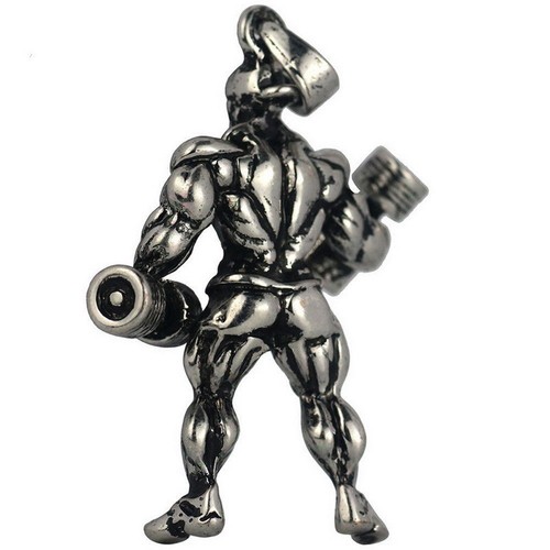 Bodybuilder Keychain Bodybuilding Keyring Strongman Gym Fitness Key ...