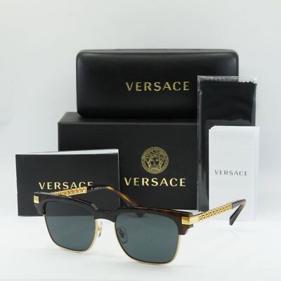 VERSACE VE4447 108/87 Havana/Dark Gray 55-17-145 Sunglasses New ...