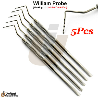 X5 Periodontal Probes Dental Depth Measuring William Marking Dentists ...