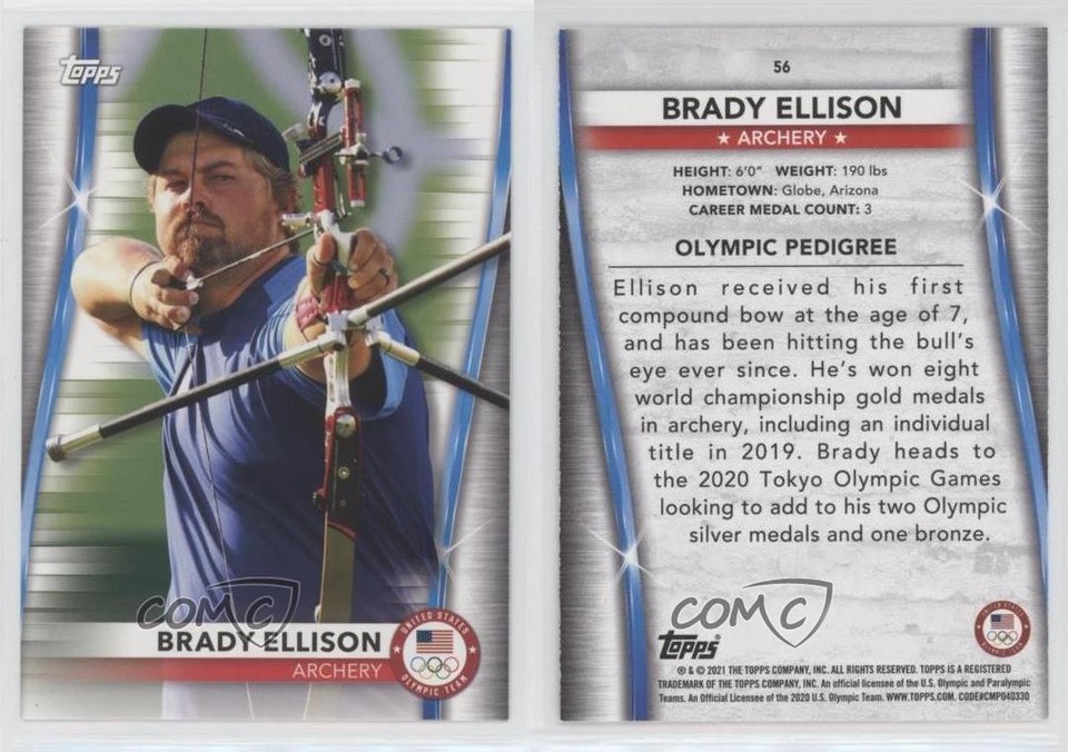 2021 Topps US Olympic & Paralympic Team and Hopefuls Brady Ellison #56 ...