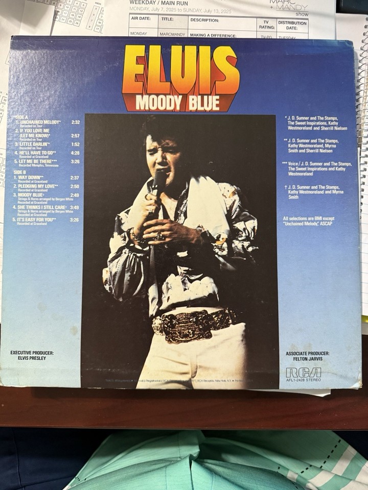 Elvis Presley Moody Blue LP RCA Records AFL1-2428 Indy Masterfonics GAM Runouts | eBay